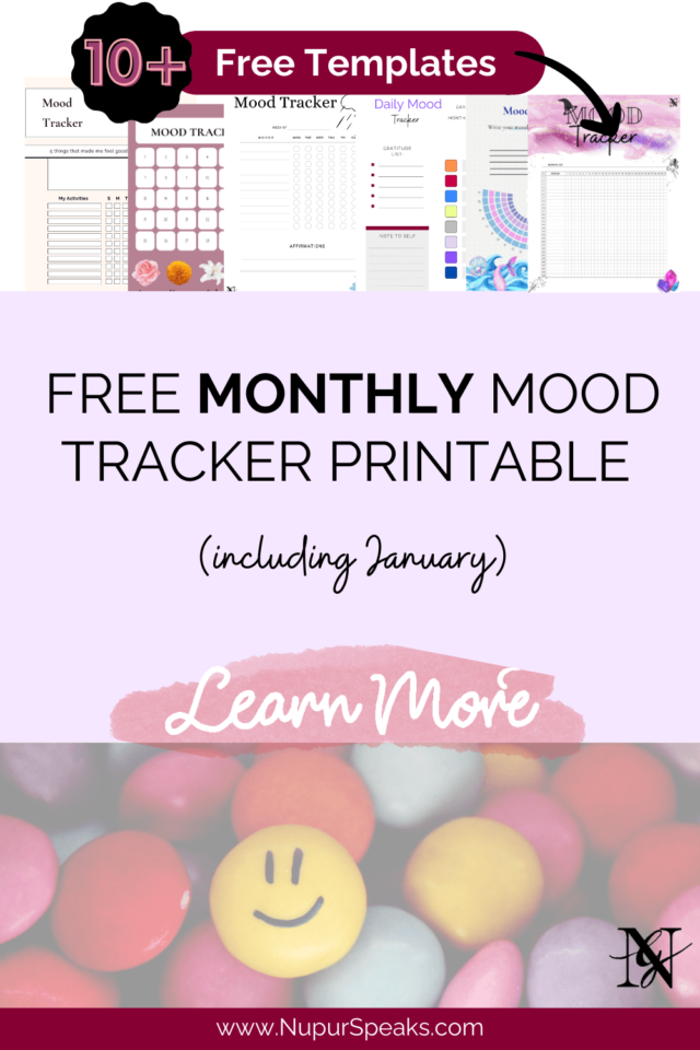 Free Monthly Mood Tracker Printable including January