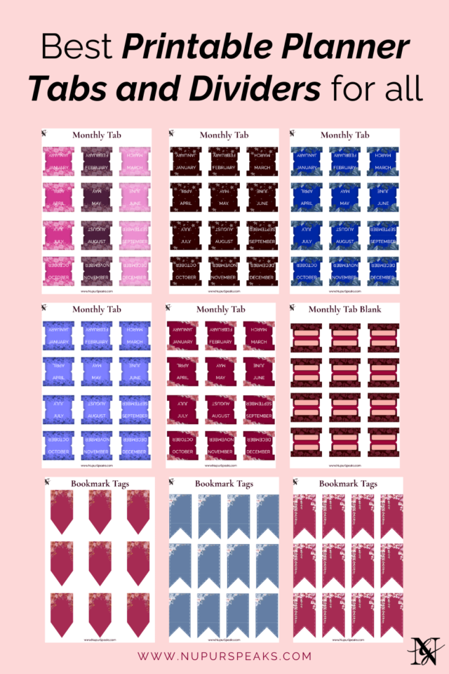 Best Dividers and Planner Tabs (Printable and Digital)